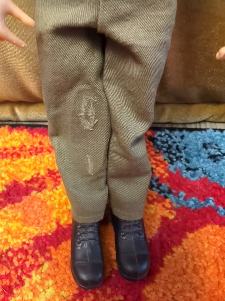 1964 GI Joe Figure Brown Flocked Fuzzy Hair & Beard Scar Face w/ Outfit ...