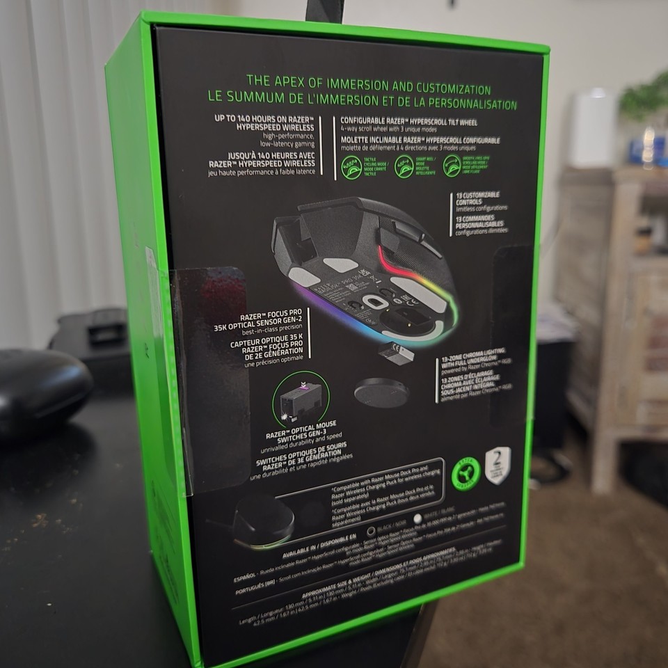 Razer Basilisk V3 Pro 35K Wireless/Bluetooth/USB Optical RGB Mouse ...