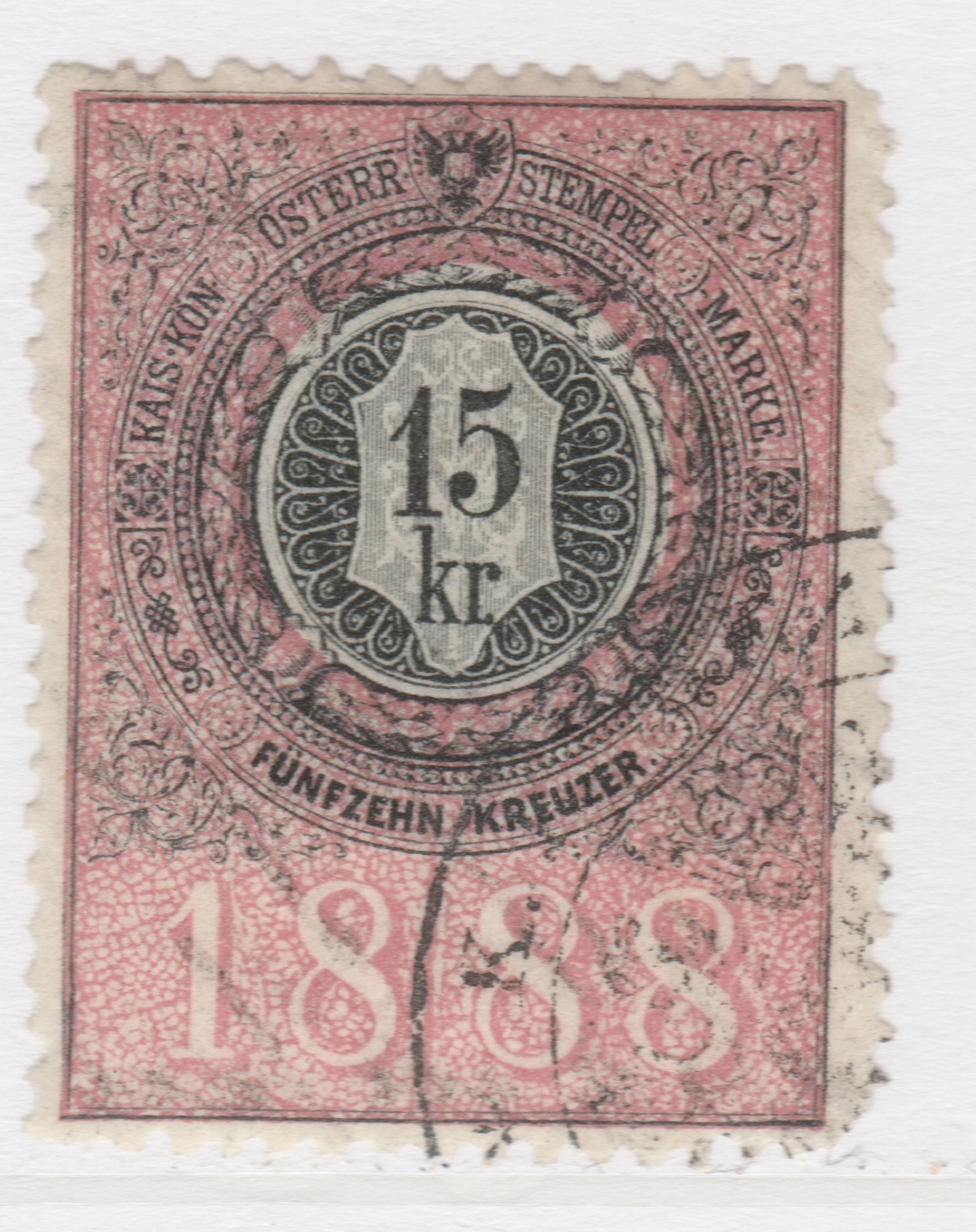 Austria 1888 15kr Revenue Stamp Used Stempelmarke Fiscal A25P46F19976 ...