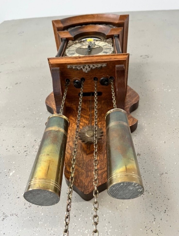 Vintage wall clock Dutch phase moon Franz Hermle Mechanical pendulum ...