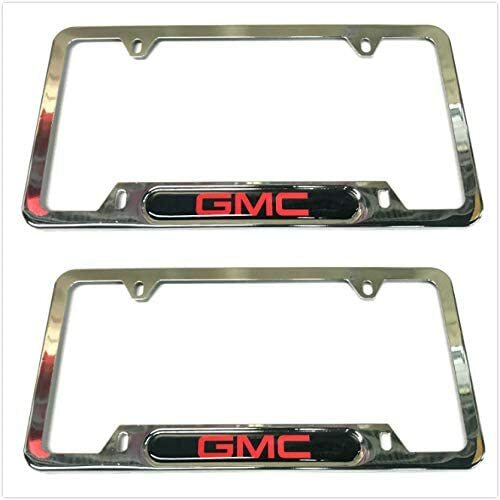 Chrome GMC License Plate Cover Frame Sport Stainles Steel Tag Holder ...