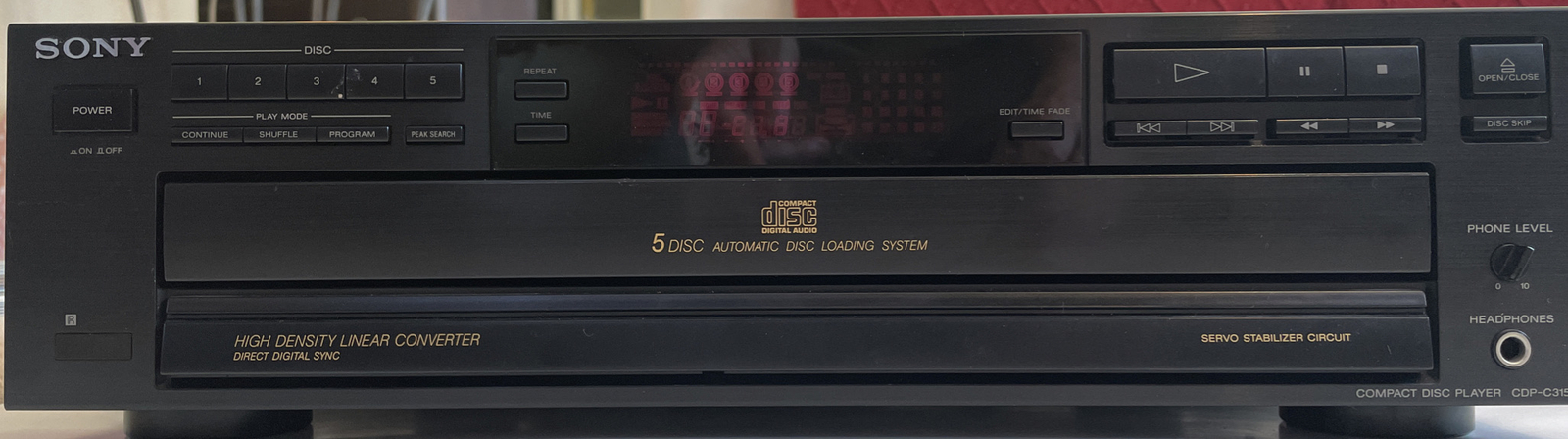 Sony CDP-C315 High Density Linear Converter CD Player 5 Disc TESTED No ...