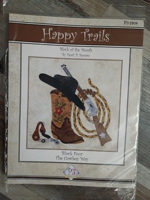 Happy Trails Cowboy Western Quilt Pattern Block of the Month Pattern P3 ...
