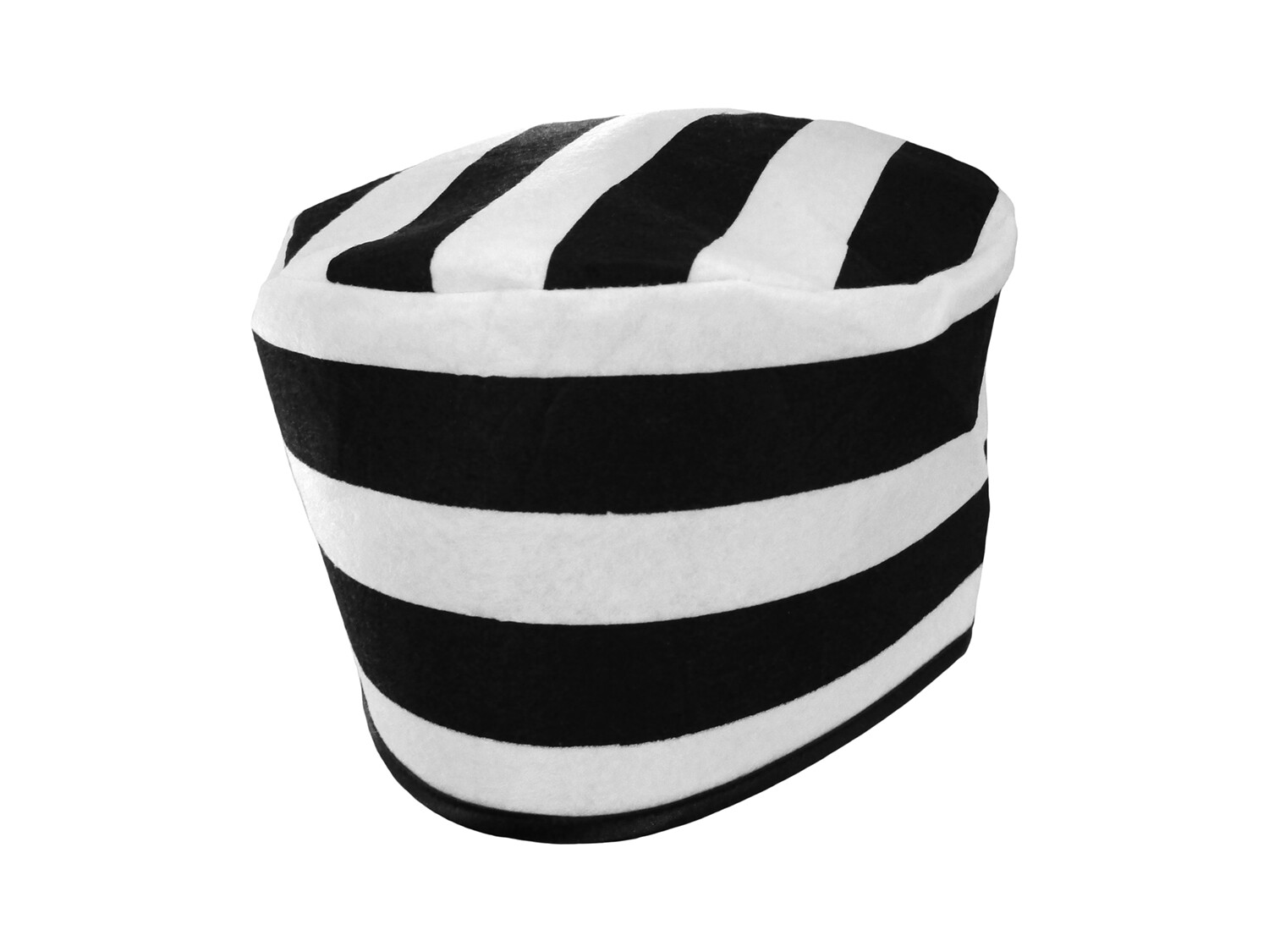 Black White Striped Prisoner Hat Chain Jailbird Inmate Convict Costume ...
