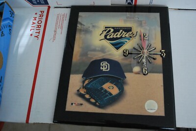 Quartz Movement Wood Resin Wall Clock San Diego PADRES MLB License 10 ...