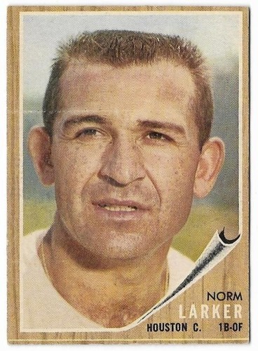 NORM LARKER 1962 Topps #23 Houston Colt 45s back SALE GOES TO GOOD ...