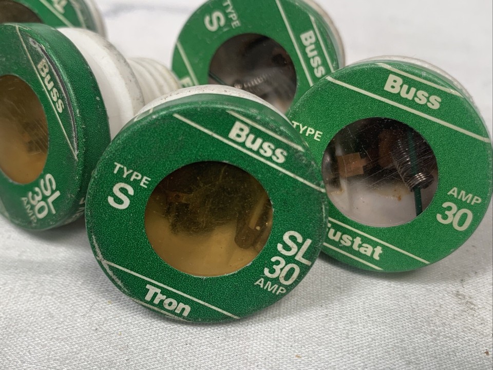 20 Pack BUSS FUSTAT ,EAGLE 30 AMP FUSE S30 Type S,SL Glass Plug Fuse .# ...