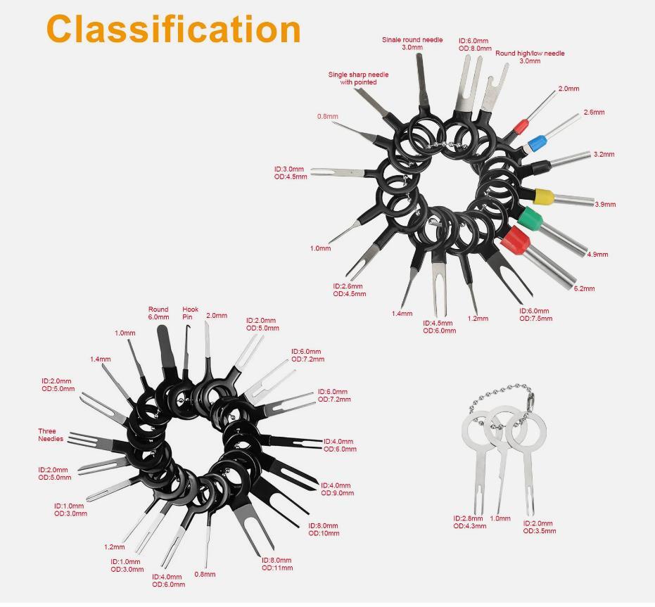 Pin Ejector Wire Kit Extractor Connector Terminal Removal Tool For Car ...