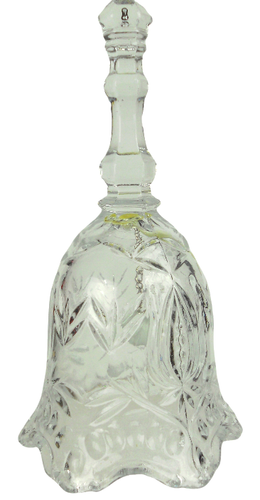 Scalloped Rim 7" Pressed Glass 70's Dinner Bell Floral Design W/Glass ...