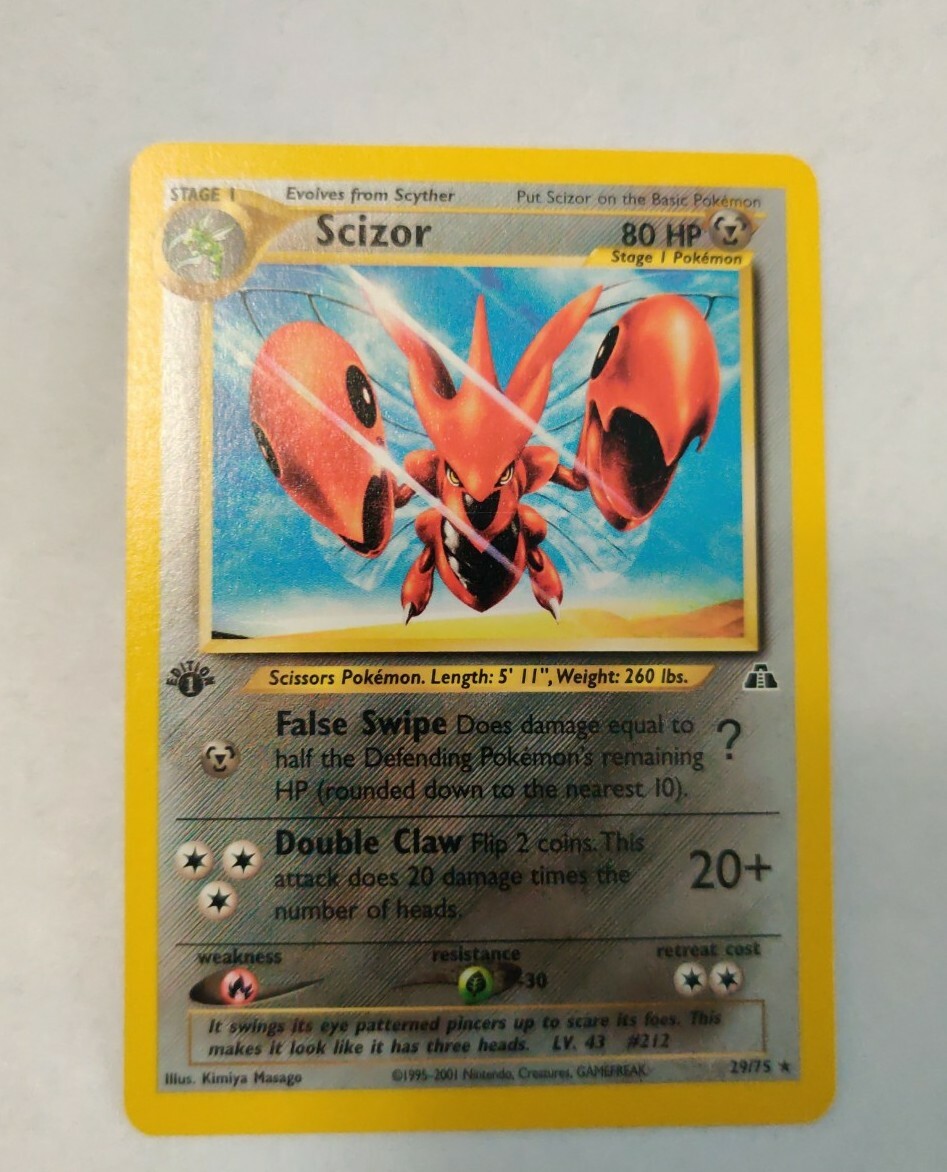 SCIZOR First Edition Neo Discovery Rare Pokemon Card 29/75 Near Mint/M+ ...