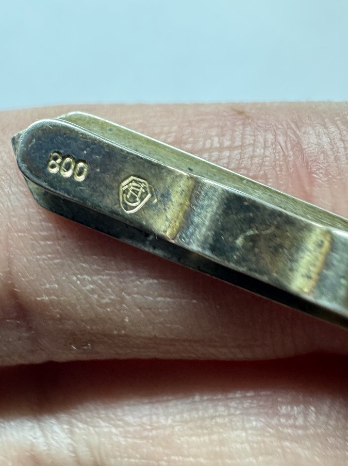Vintage European 800 Silver Tie Clip Bar SH Maker’s Mark 4.44g Classic ...