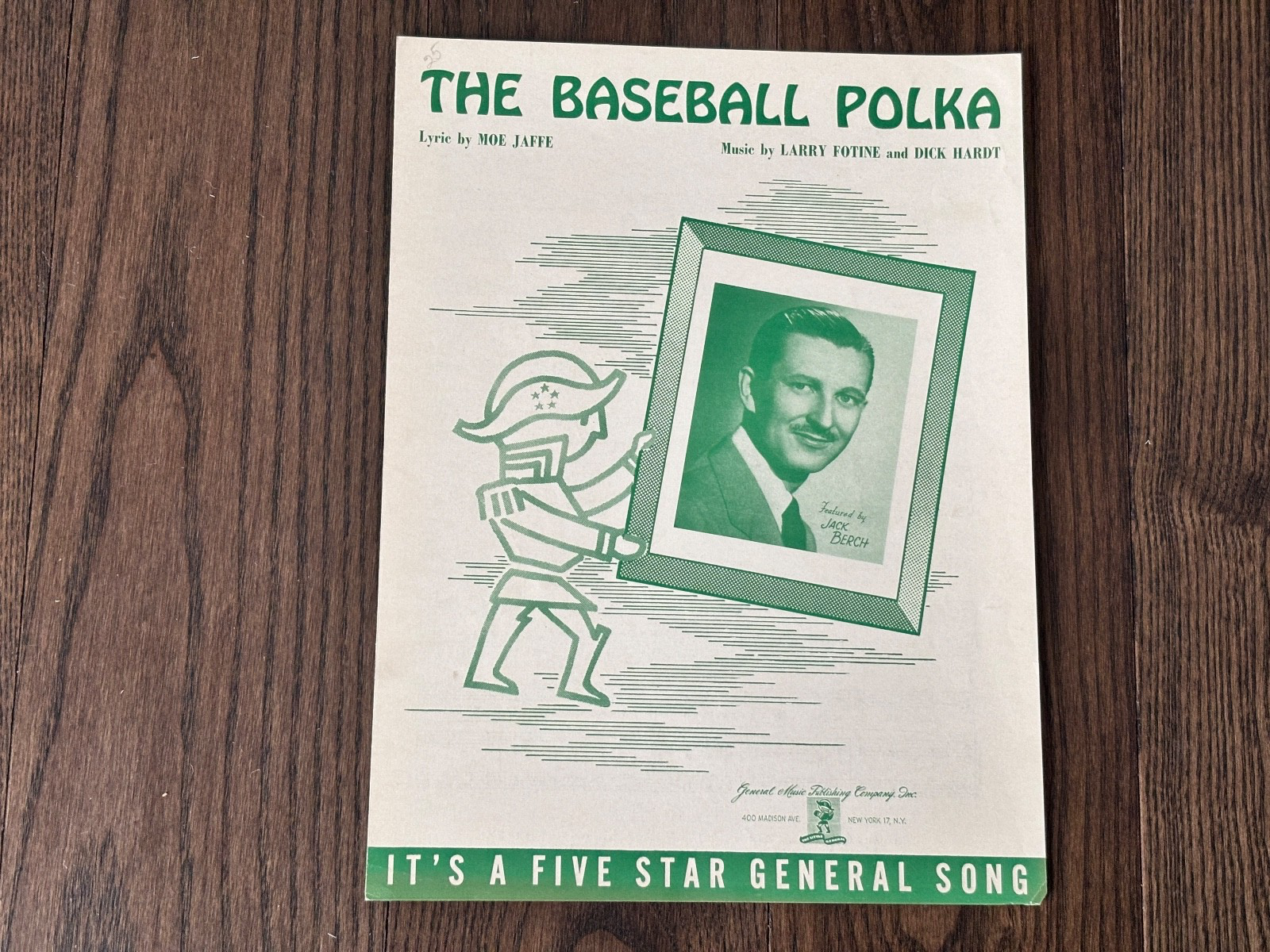 BASEBALL SONG SHEET MUSIC RARE THE BASEBALL POLKA LARRY FOTINE DICK ...