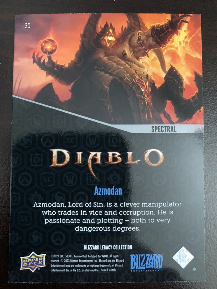 2023 BLIZZARD LEGACY COLLECTION AZMODAN SPECTRAL TRADING CARD #30 | eBay