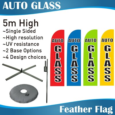 5m Outdoor AUTO GLASS Flags Banner Feather Flags with Base | eBay Australia
