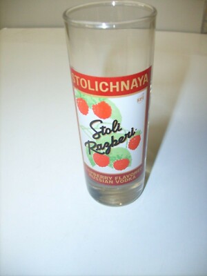 Stoli Raspberry Stolichnaya Razberi Vodka 4 " Tall Shot Glass , bar ...