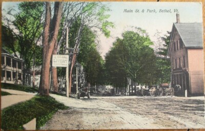 Bethel, VT 1908 Postcard: Main Street & Park - Vermont | eBay