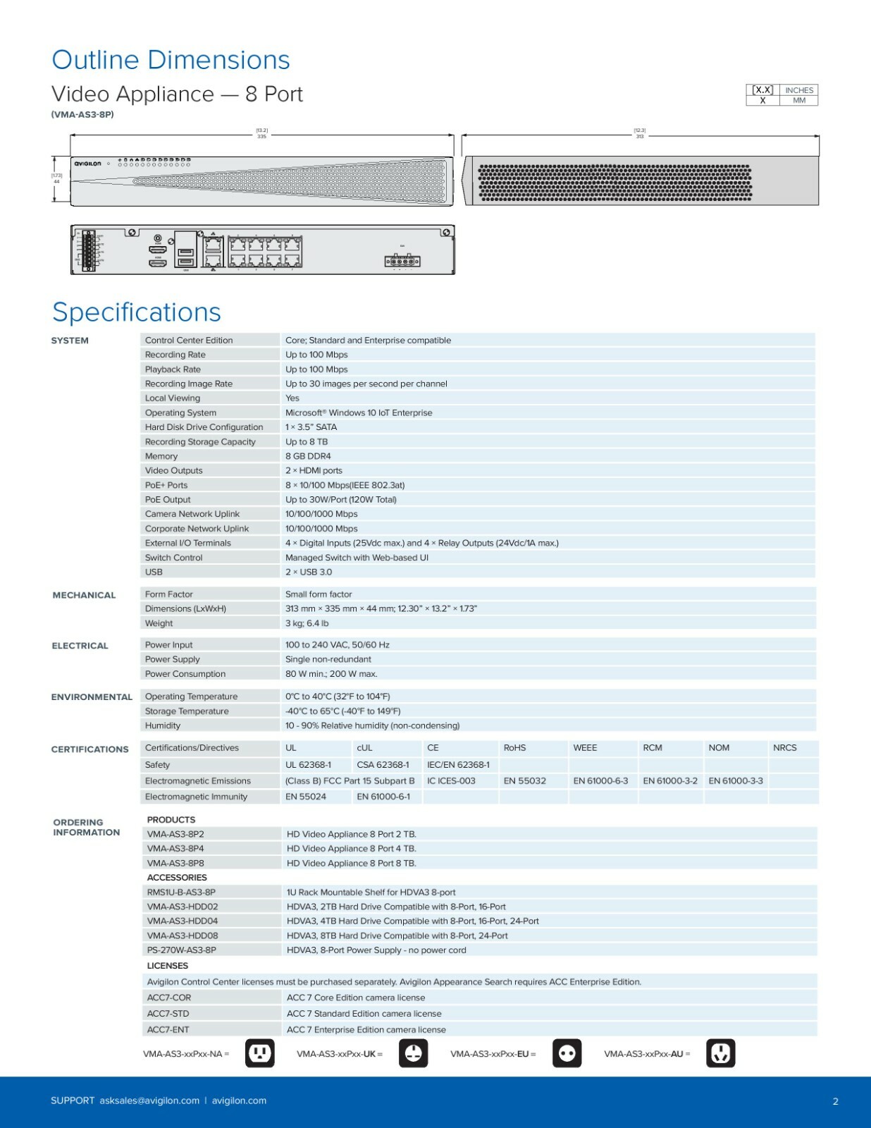 Avigilon VMA-AS3-24P Video Appliance Pro - 24 Port HDVA Gen3 NAS DVR ...