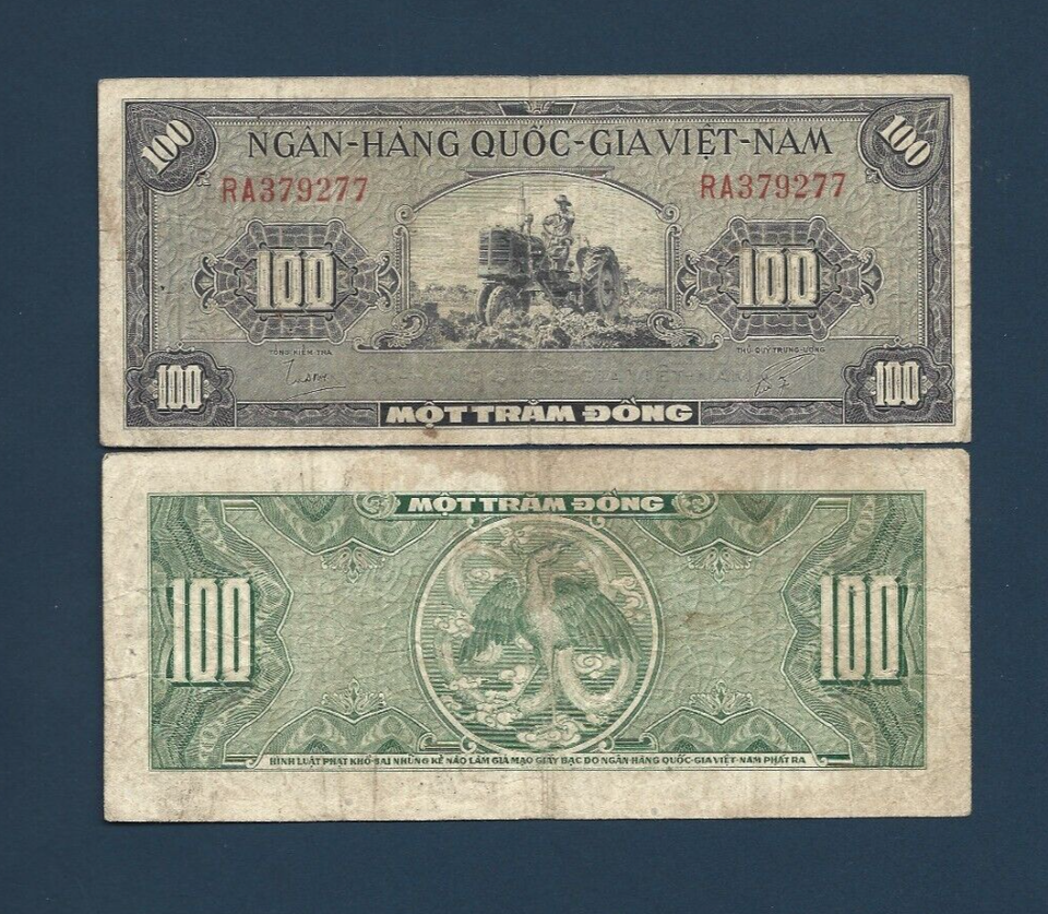 VIETNAM South 100 DONG P-8 ND 1955 Vietnamese Animal Tractor World ...