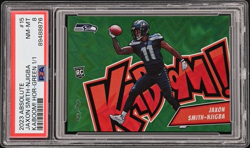 2023 Absolute Jaxon Smith-Njigba Green KABOOM 1/1 PSA 8 RC Rookie ...