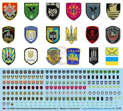 Peddinghaus 1/16 Ukrainian Military Patches & Unit Insignia 2022 ...