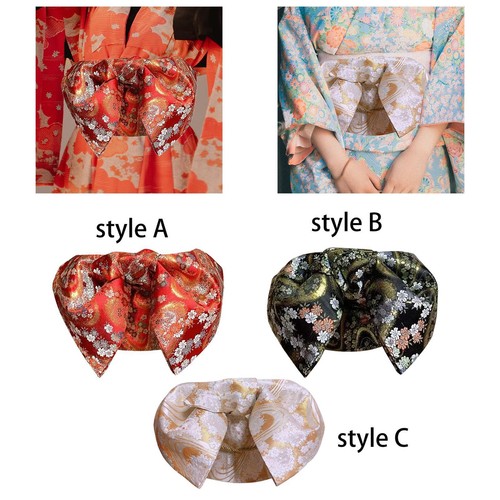 Japanese kimono Dressing Setting Belt Women Floral Bow Tie Kimono Obi ...