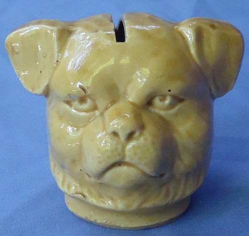 PUG BANK YELLOW WEAR DOG 1890s 3" figurine | eBay