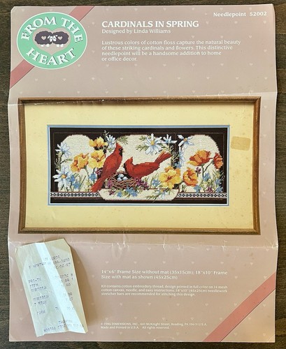 Needlepoint Cardinals In Spring Kit 14” x 6” w/o Mat - 18” x 10” when ...