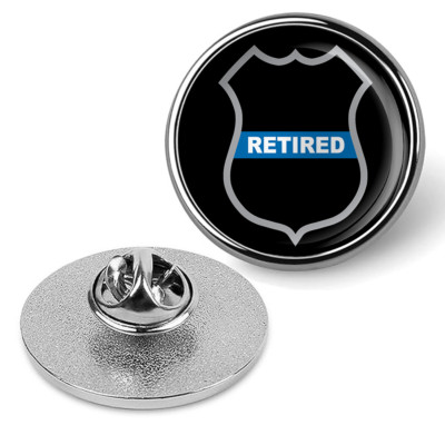 Law Enforcement Thin Blue Line Retired Police Badge Brooches & Pins ...