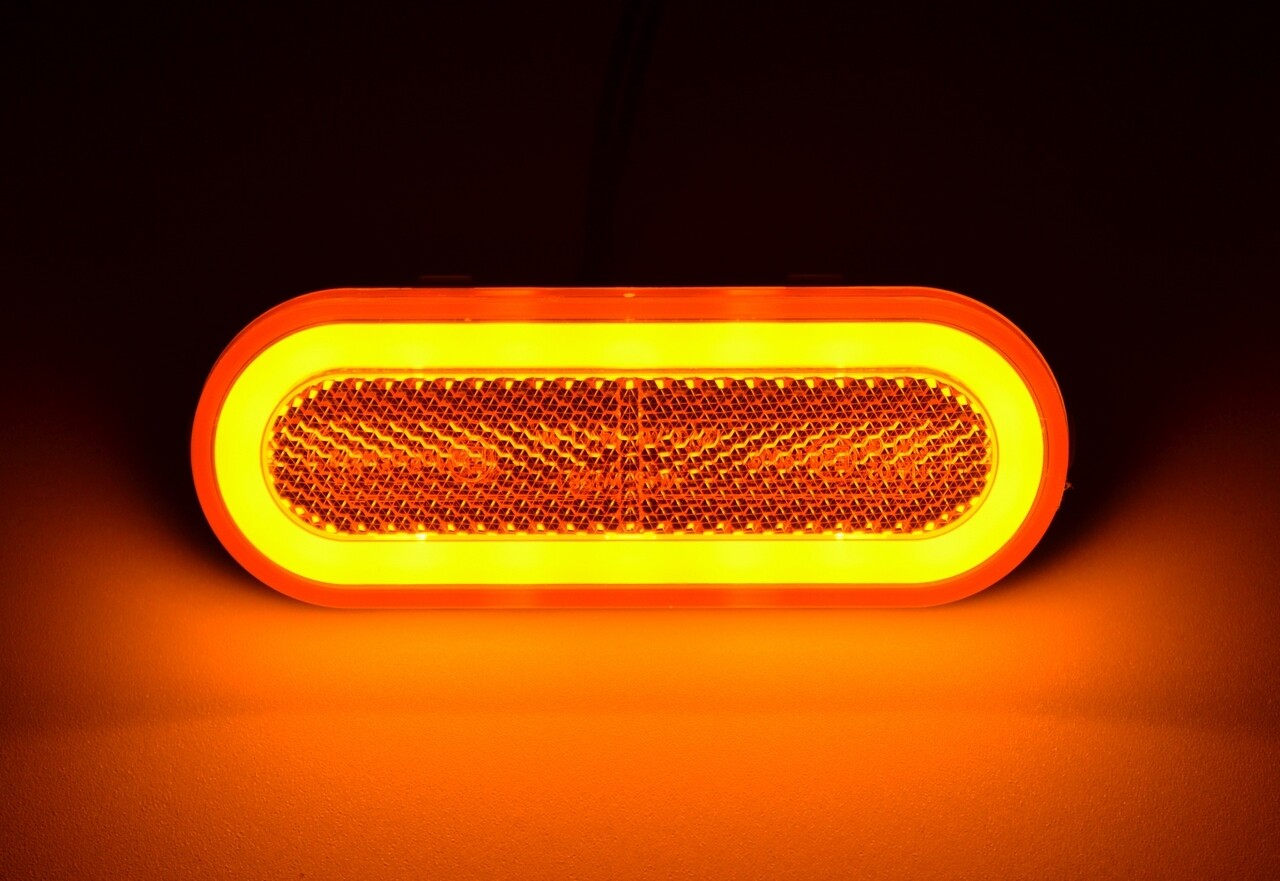 8x Side Orange Amber Neon Oval 12-24V LED Marker Lights for Volvo DAF ...