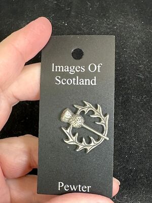 Images of Scotland Thistle NOSWT Vintage Pewter Brooch Pin M-6060* | eBay