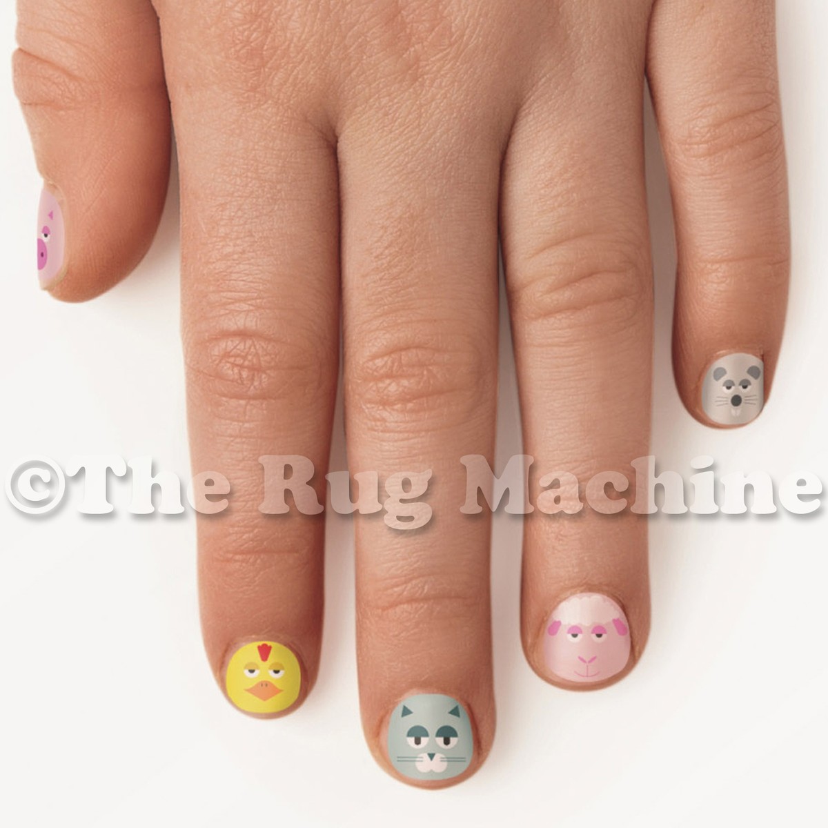 Cute Farm Animal Nail Designs Easy French Minnie Tips Nail Wraps 100%