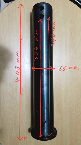 65MM EXCAVATOR BOOM AND BUCKET PIN L-408MM, IN-BRACKET TO PIN HOLE 336 ...