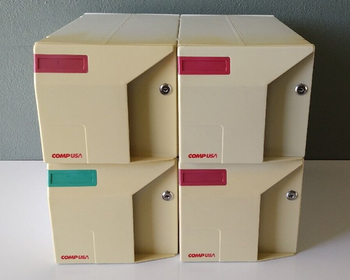 COMP USA VINTAGE 1990S COMPUTER DISC 4 DRAWER STORAGE CASE | eBay