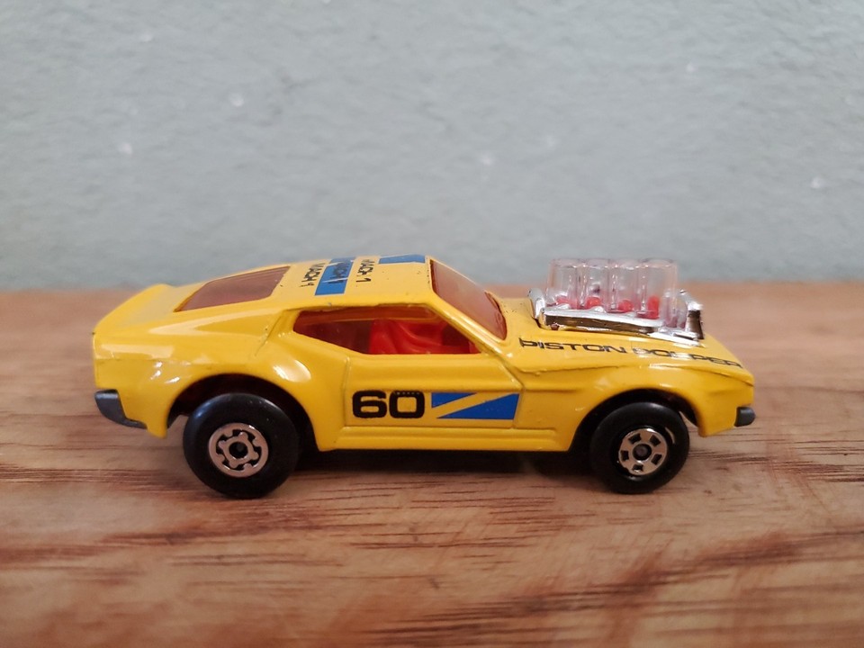 Vintage 1980 Matchbox Rola-Matics Yellow Mustang Piston Popper Loose ...
