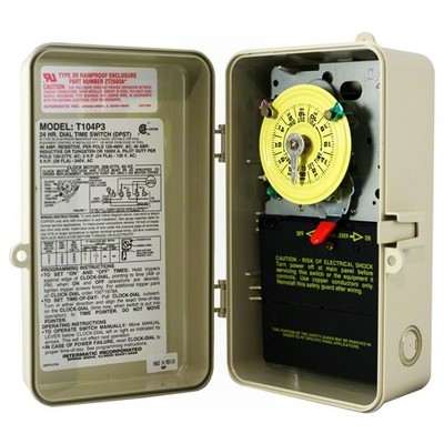 INTERMATIC Pool Spa Timer Indoor/Outdoor 220V 24hr T104P3 852673928071 ...
