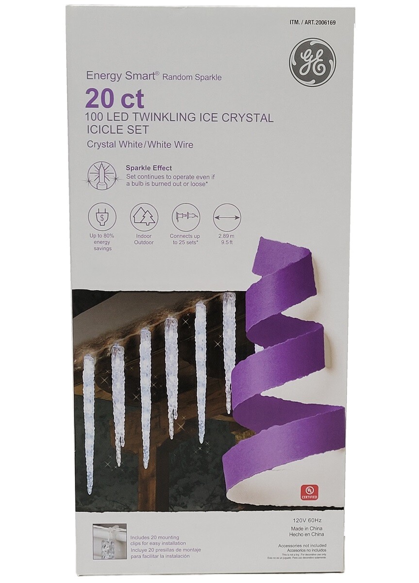 GE Energy Smart Random Sparkle 20Count 100 LED Twinkling Ice Crystal ...