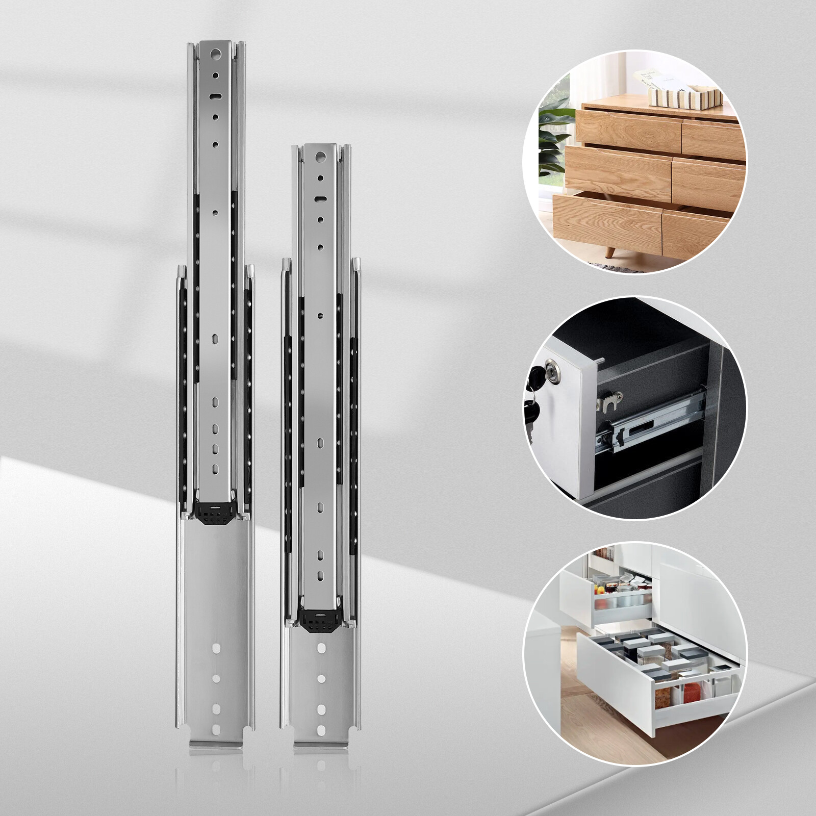 Heavy Duty Drawer Slides 56 Inch Full Extension Ball Bearing Industrial ...