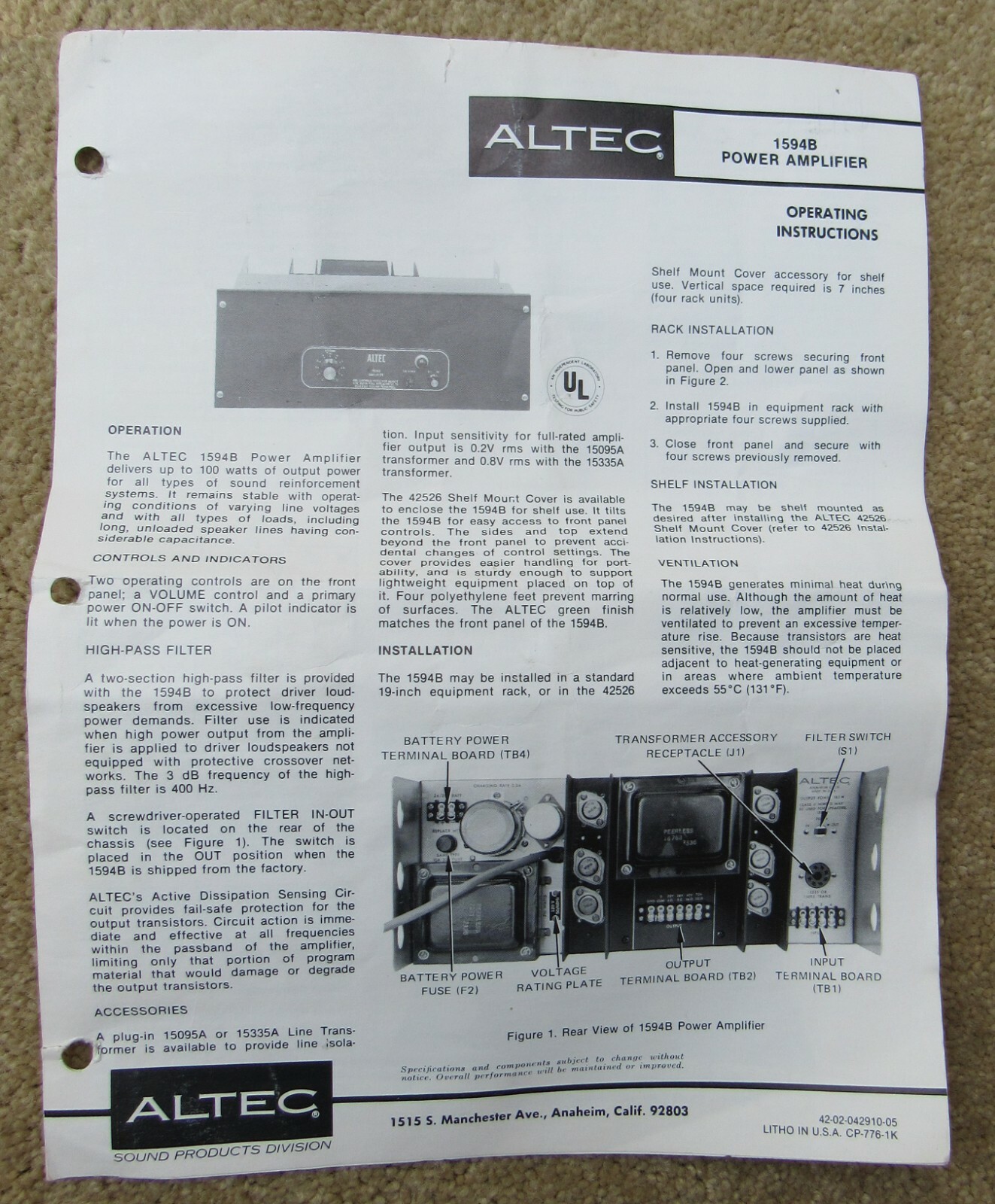 Altec D945br System Diagram Altec Lansing Speaker Circuit Di