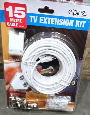 15M COAXIAL TV EXTENSION KIT AERIAL CABLE COAX LEAD TELEVISION WIRE ...
