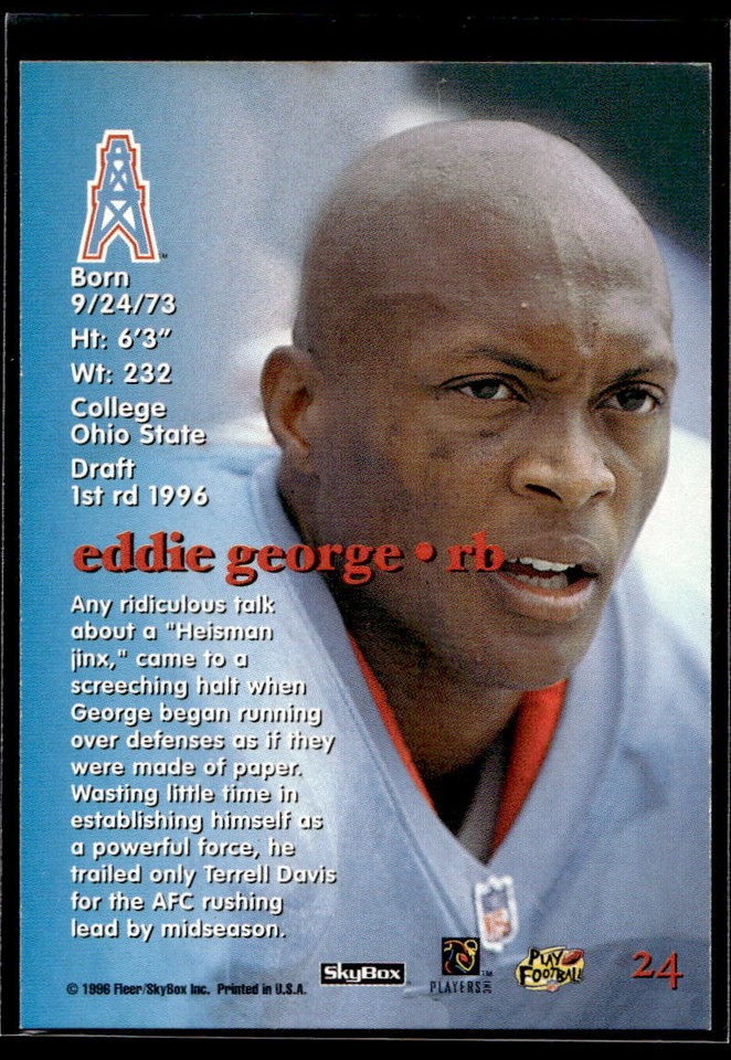 1996 SkyBox Impact Rookies Eddie George 24 RC Rookie | eBay
