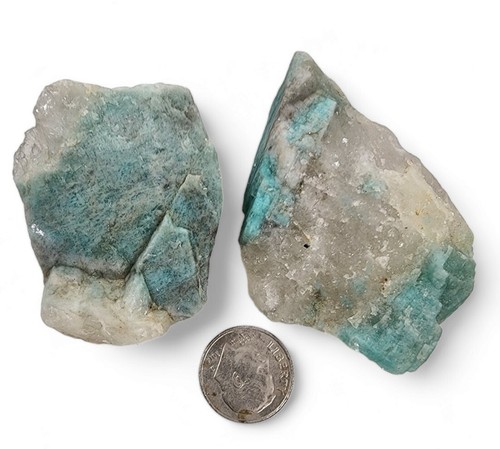 Amazonite Crystal in Quartz Rough Stones 89.4 grams Brazil 2 Piece Lot ...