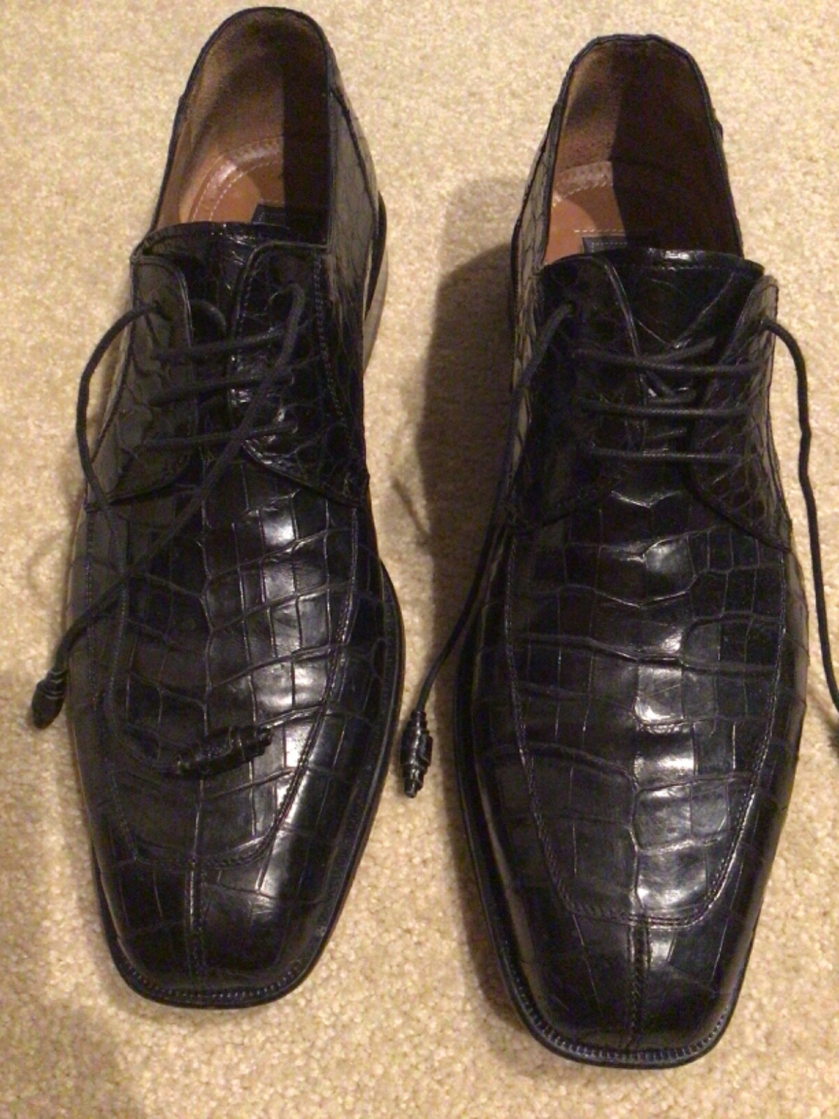 Mezlan Platinum Genuine Alligator Brando lace up Blac… - Gem