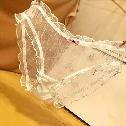 Women's See Through Mesh Panties Sexy Sheer Briefs Knickers Lingerie ...