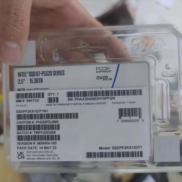 Intel SSD D7-P5520 15.36tb Model SSDPF2KX153T1N1 Series NVME Solid ...