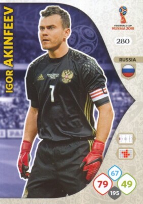 280 AKINFEEV IGOR # RUSSIA PANINI CARD ADRENALYN WORLD CUP RUSSIA 2018 ...