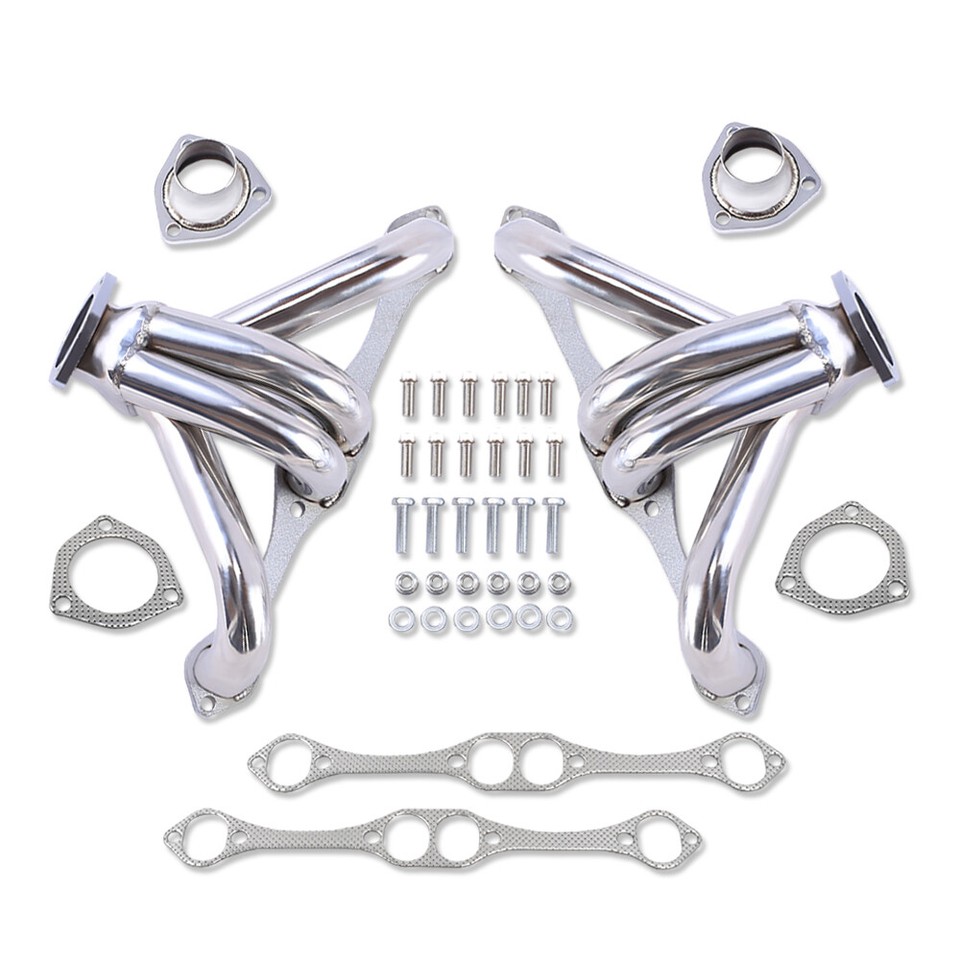 For Chevy SBC V8 265 283 305 350 400 1955-up Shorty Hugger Headers ...