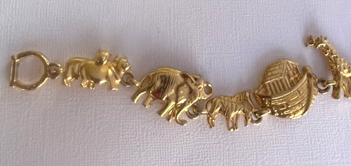 Premier Designs Gold Plated Noah's Ark Charm Bracelet Signed PD 7" | eBay