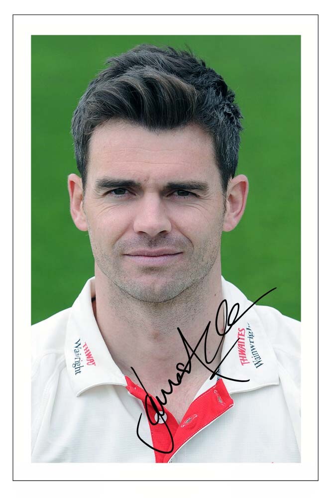 JAMES ANDERSON Signed Autograph LANCASHIRE Cricket Signature Photo Gift ...