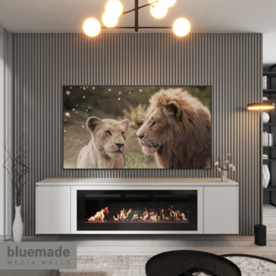 2100mm TV Media Wall Furniture Package With 50" Electric Fire LG | eBay UK