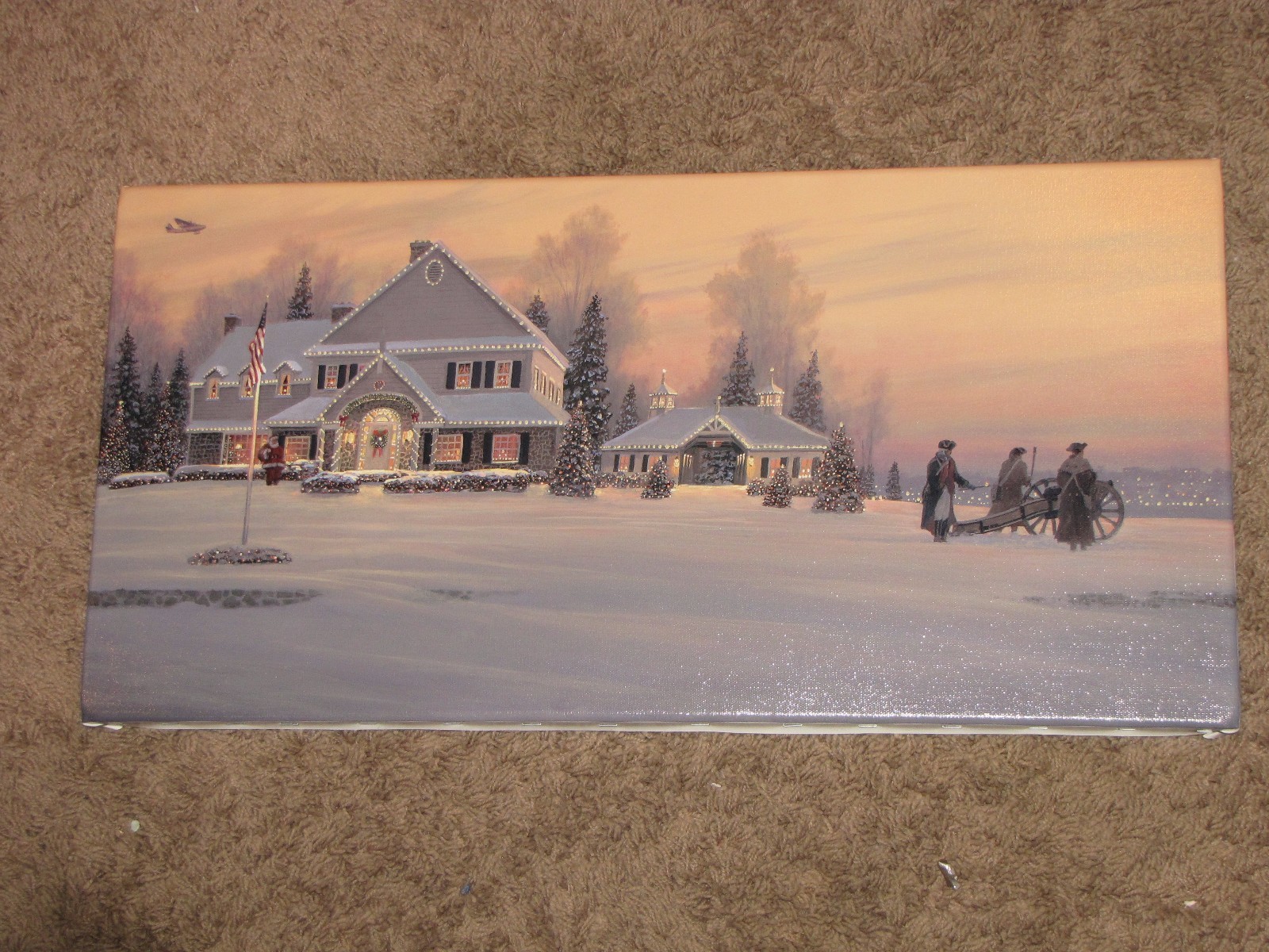 WILLIAM S PHILLIPS "Christmas Traditions at Watchman Hill Inn" 12"x24 ...